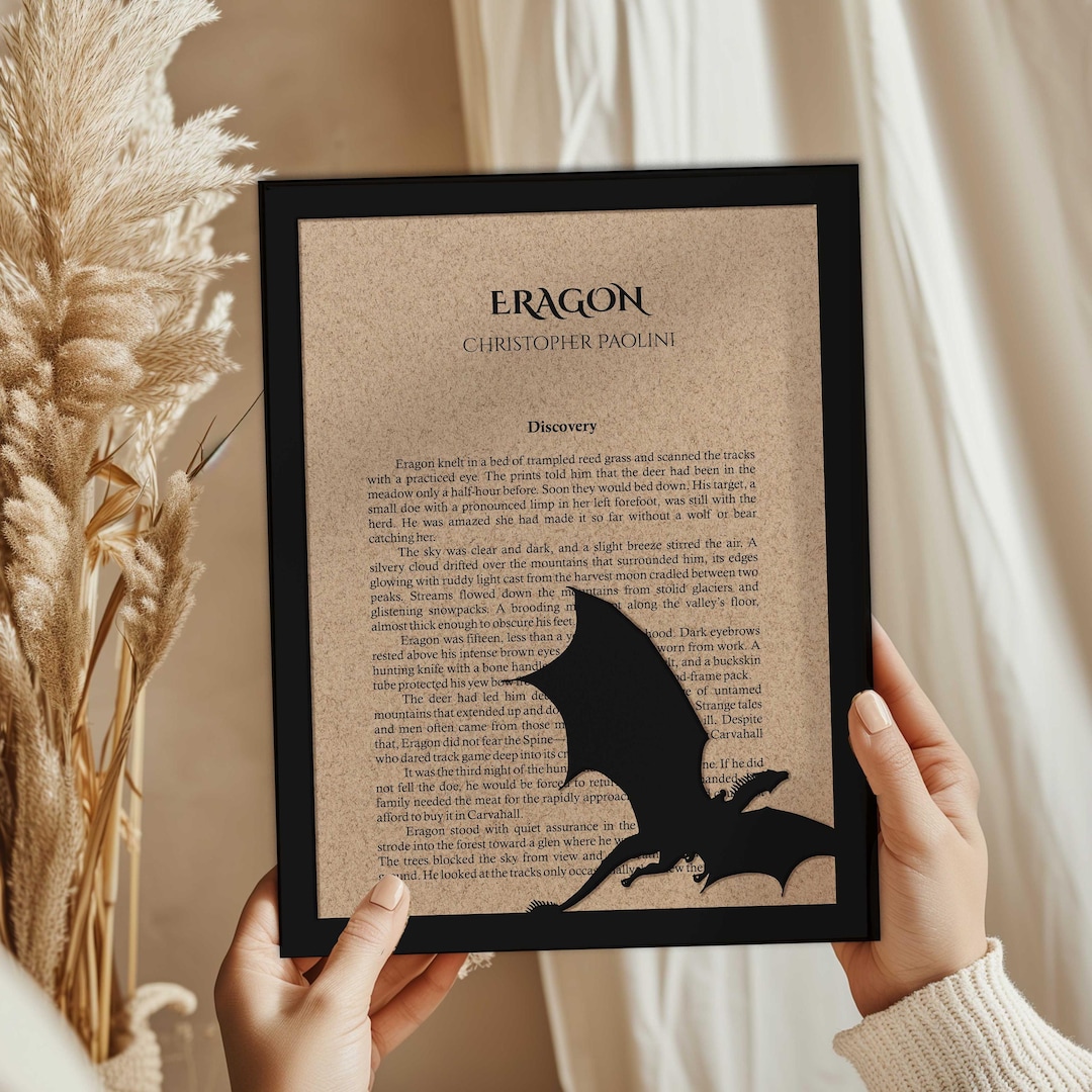 Wood Wall Art - Eragon First Page Art - Christopher Paolini Quote ...