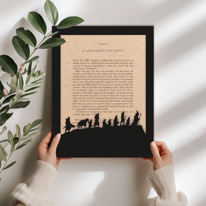 Wood Wall Art - A Long Expected Party Book Page Art - First Chapter ...