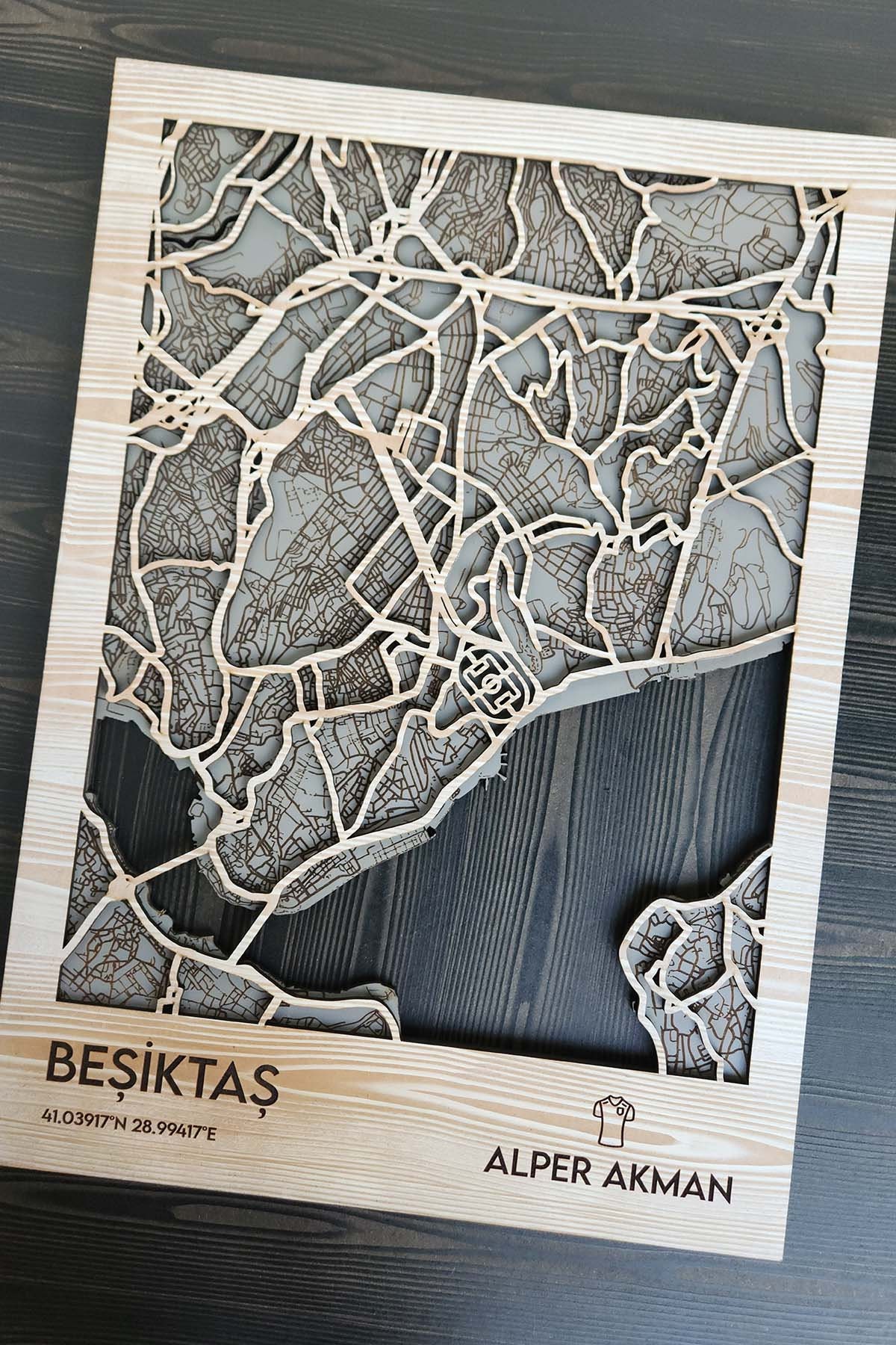 Personalized Besiktas FC Stadium Map Football Wall Decor Multilayered ...