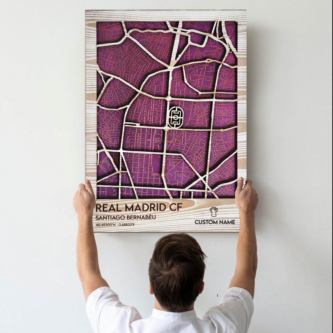Personalized Real Madrid Stadium Map - Football Wall Decor ...