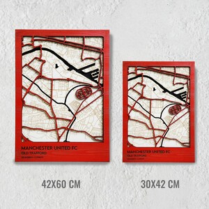 Personalized Manchester United Stadium Map - Football Wall Decor ...