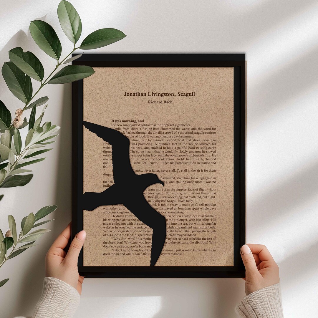 Wood Wall Art - Jonathan Livingston Seagull Book Page Art - Richard ...