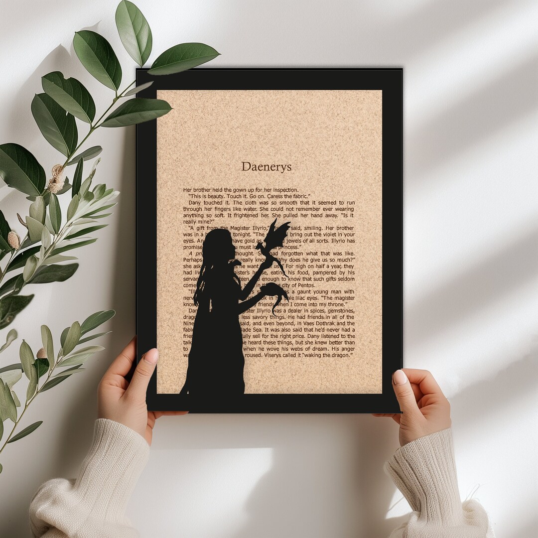 Wood Wall Art - GOT Book Page Art - Daenerys - George R.R. Martin ...