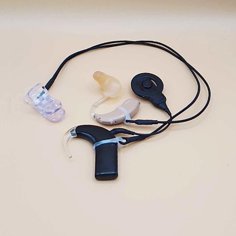 Solid Black Bilateral Retention Cord Hearing Aid Cochlear Implant ...