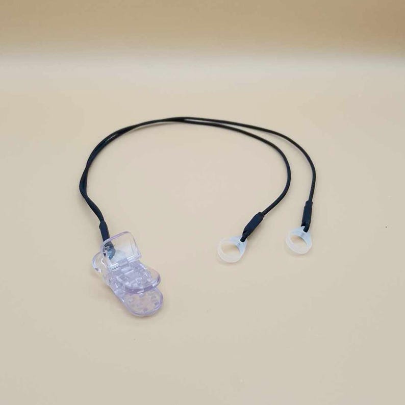 Solid Black Bilateral Retention Cord Hearing Aid Cochlear Implant ...