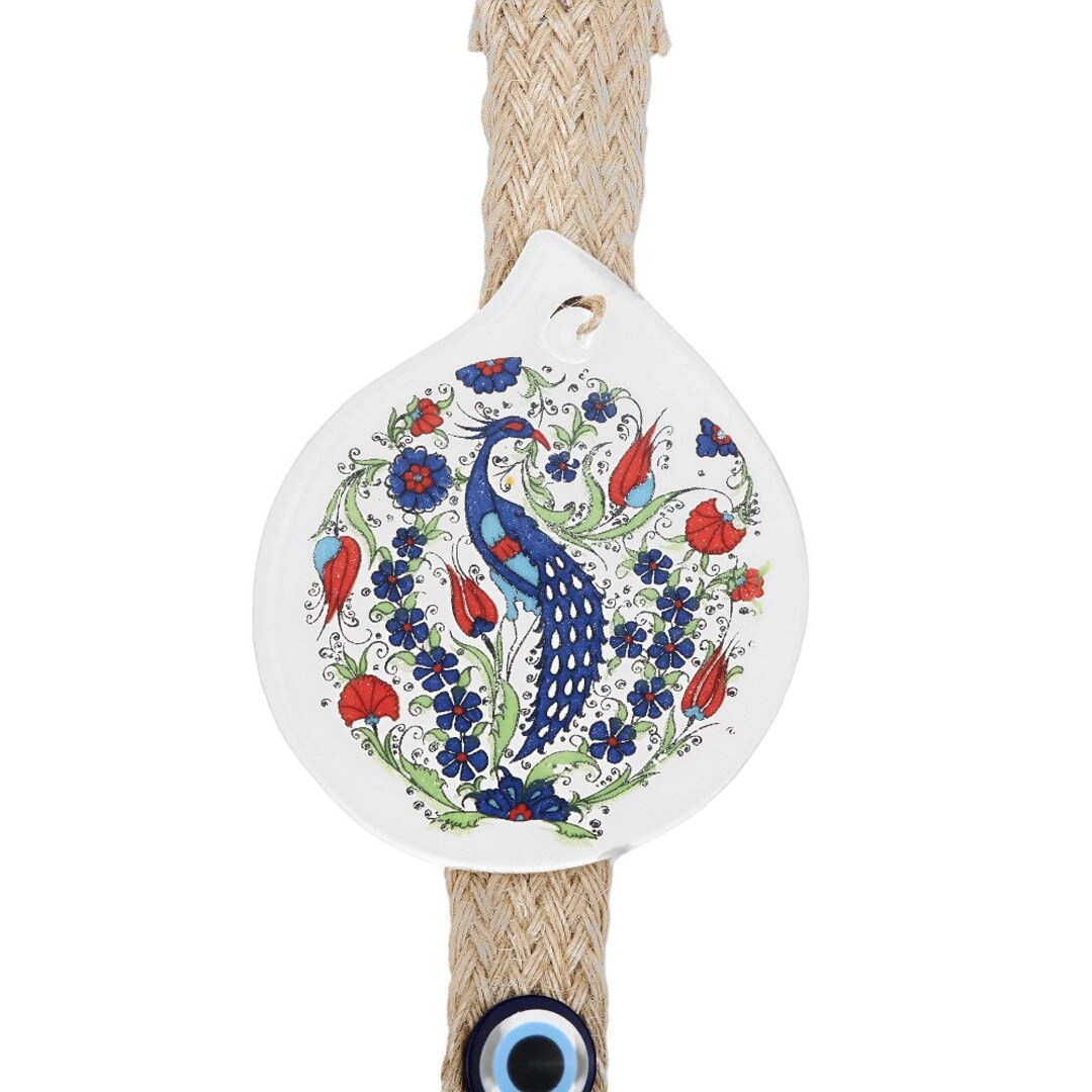Peacock Flourish Ceramic Plaque - Etsy