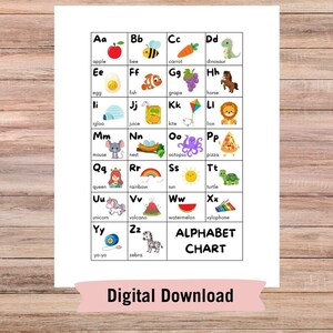 Printable Alphabet Chart A-Z Classroom ABC Poster Educational Classroom ...