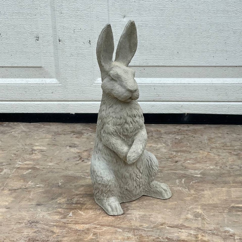 Concrete Rabbit Garden Statue - Etsy