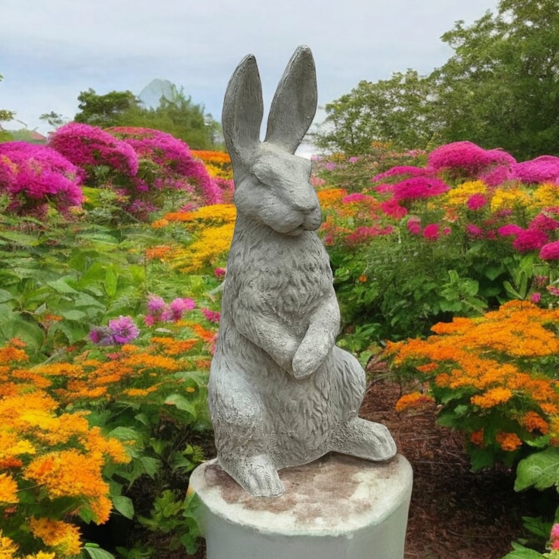 Rabbit Garden Statue - Etsy