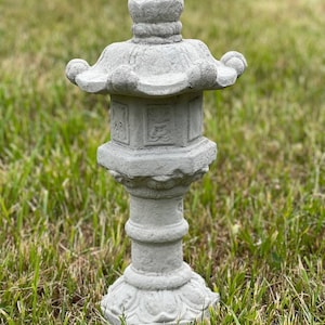 Solid Lantern Statue Detailed Asian Pagoda Figurine for Garden Ornament ...
