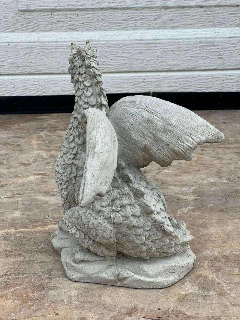 Concrete Dragon Statue Sitting Dragon Figurine Outdoor or Indoor Garden ...