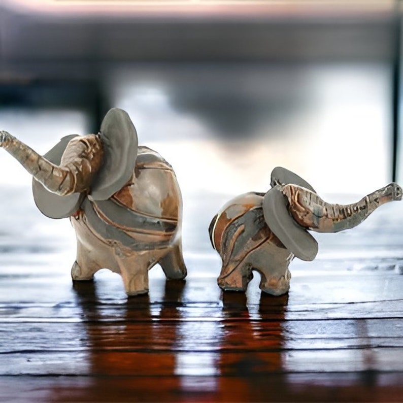 Ceramic Elephant Statue Vintage Decor Figure Statuette Animal Miniature ...