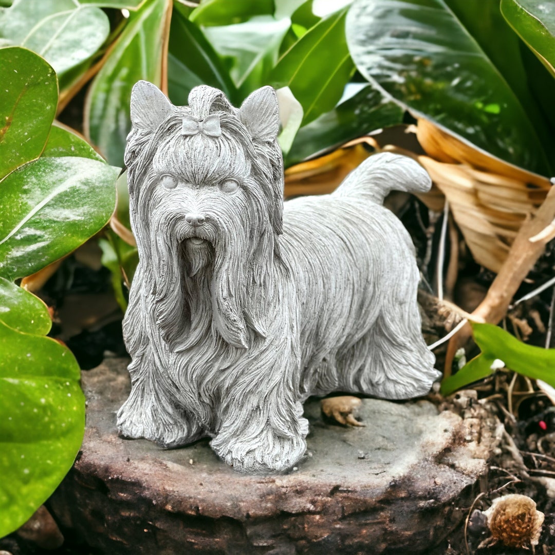 Yard Yorkshire Terrier Statue Concrete Garden York Figure Yorkie ...