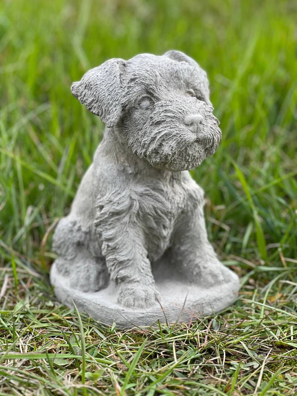 Sitting Schnauzer Dog Statue Cement Puppy Schnauzer Memorial Stone ...