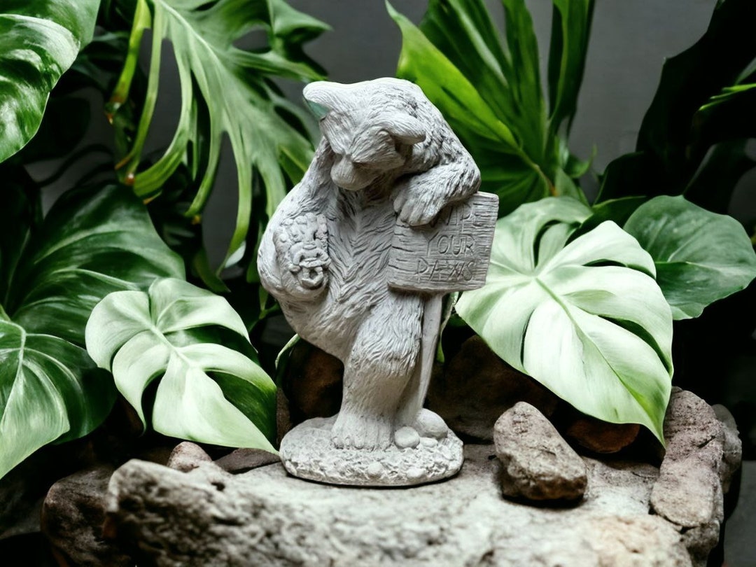 Standing Bear Wipe Your Paws Statue Massive Concrete Wild Animal Figure ...