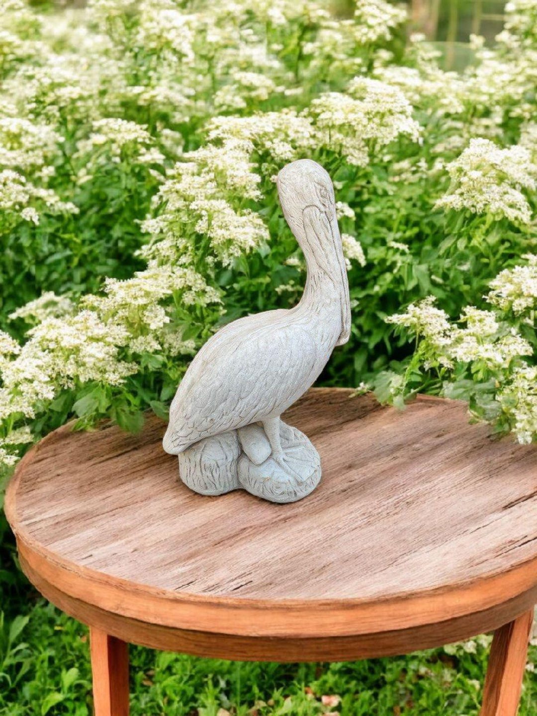 Stone Pelican Bird Large Bird Sculpture Outdoor Bird Art Pelican Lover ...