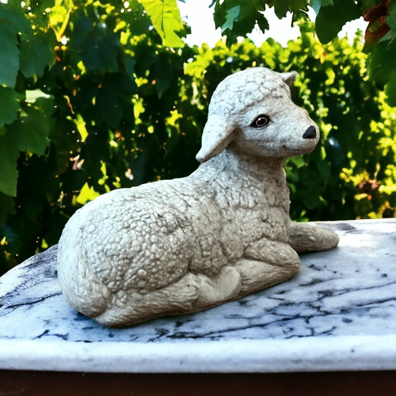 Concrete Lamb Outdoor Sculpture Realistic Farm Animal Figurine Stone ...
