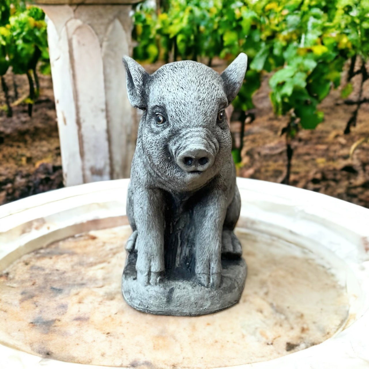 Garden Pig Statue Detailed Farm Animal Figurine Realistic Piglet for ...