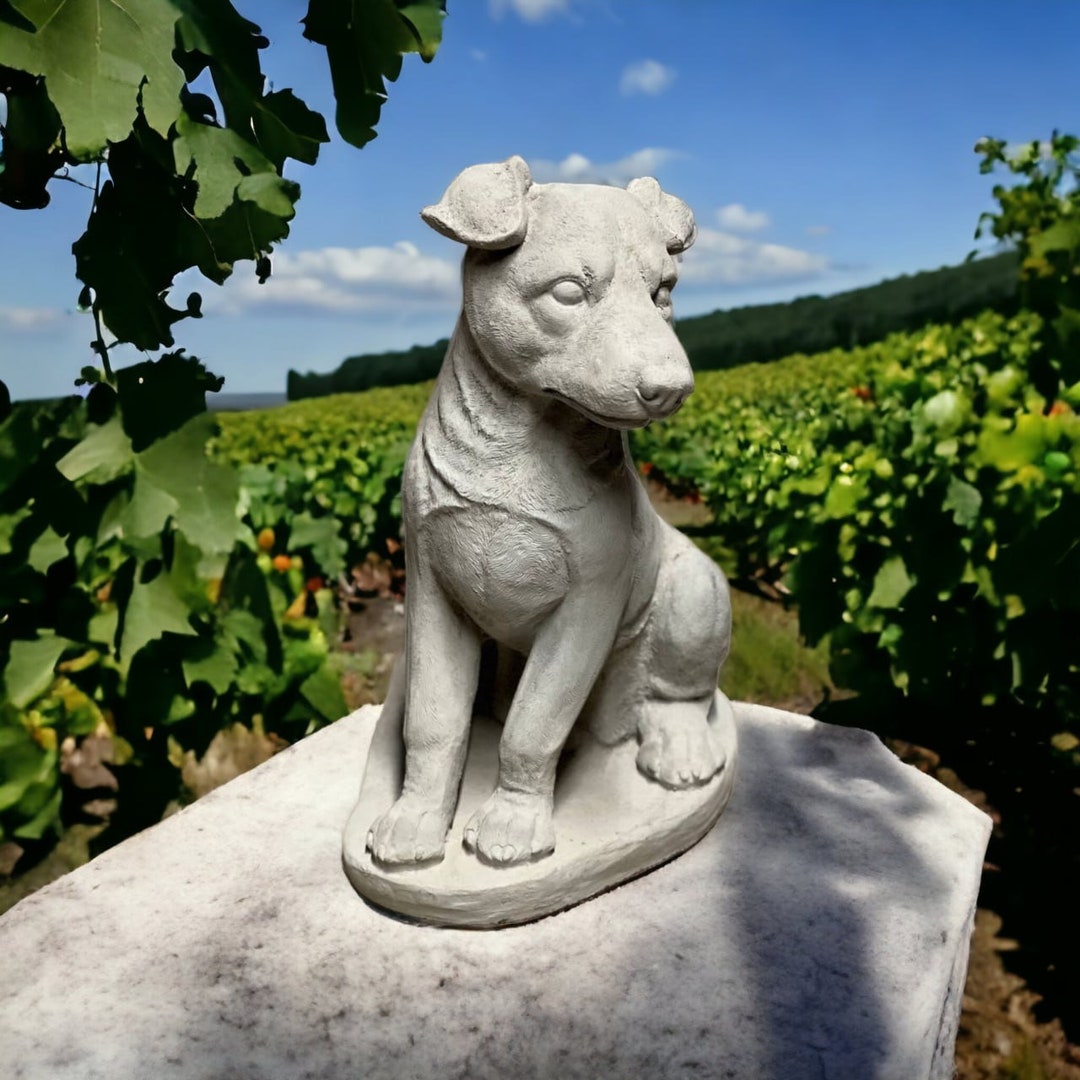 Garden Jack Russell Terrier Figure Outdoor Massive Dog Memorial Statue ...