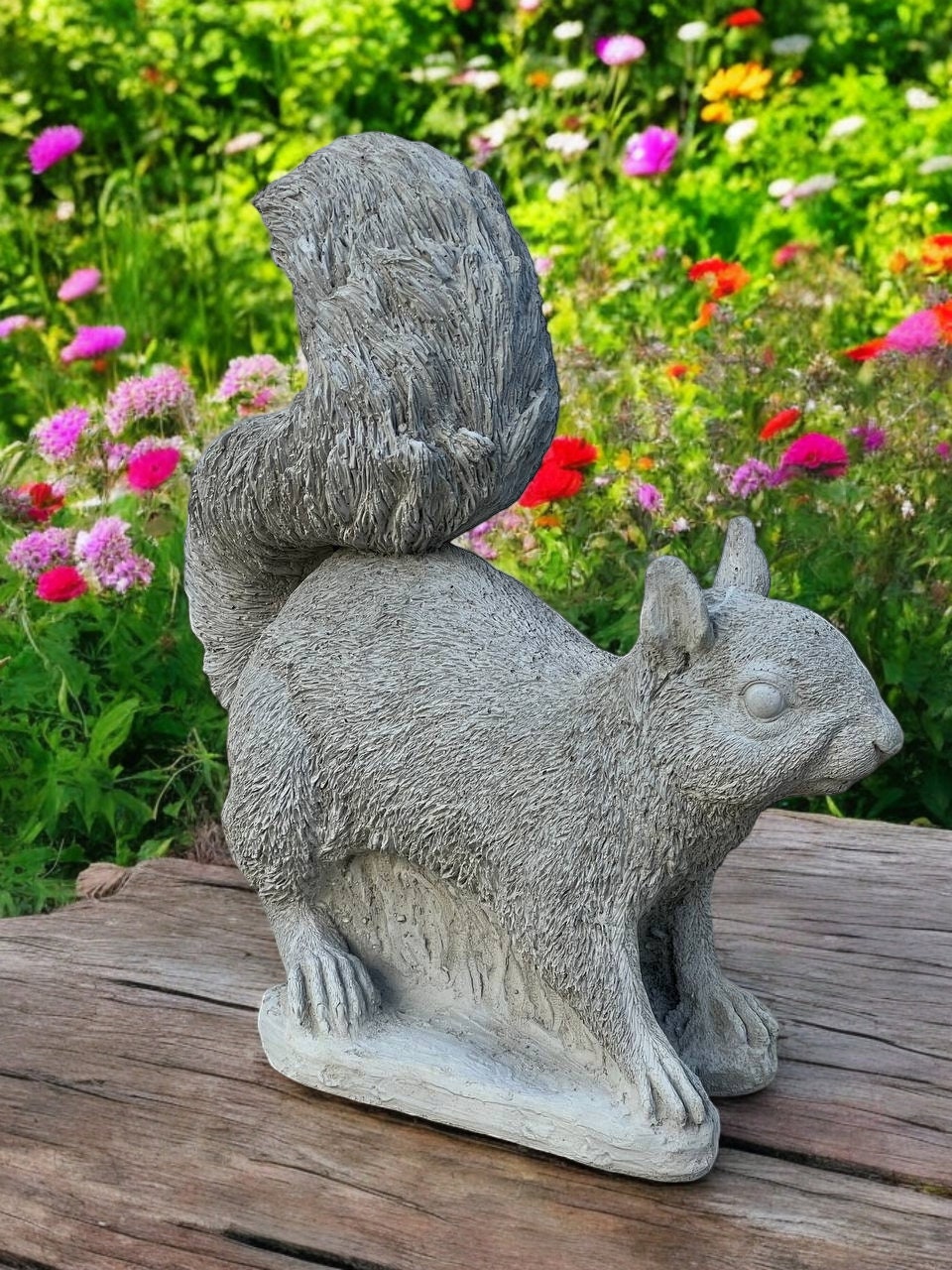 Concrete Squirrel Sculpture Yard Wild Animal Figure Backyard Scampering ...