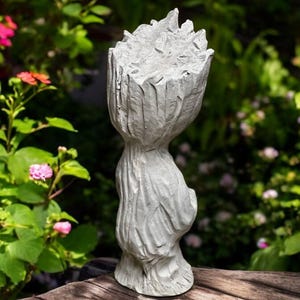 Detailed Standing Groot Statue Stone Garden Flowers Pot Figure Outdoor ...