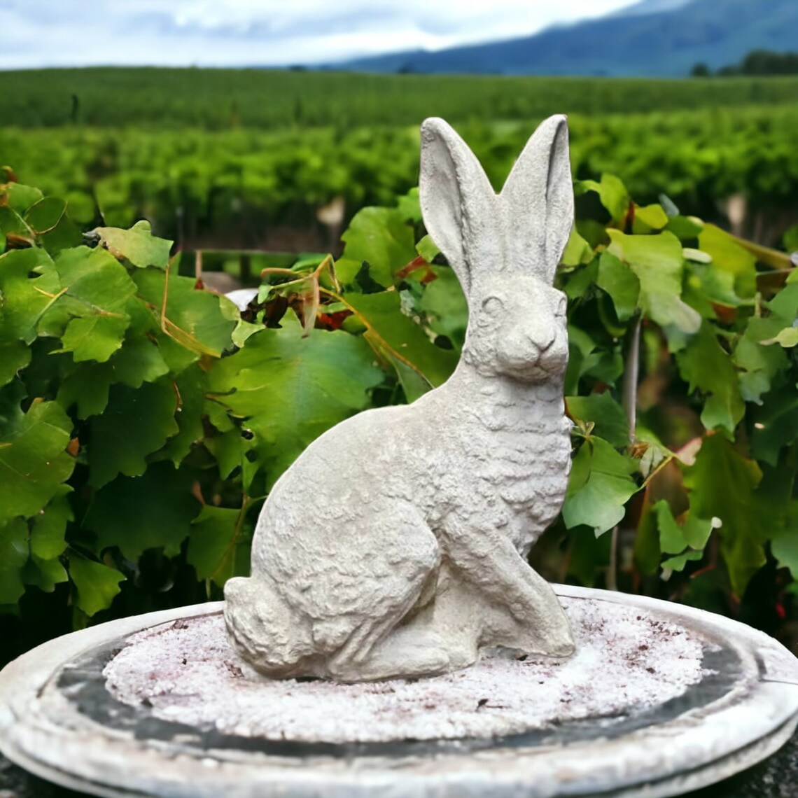 Sitting Bunny Outdoor Sculpture Concrete Rabbit Figure for Indoor ...
