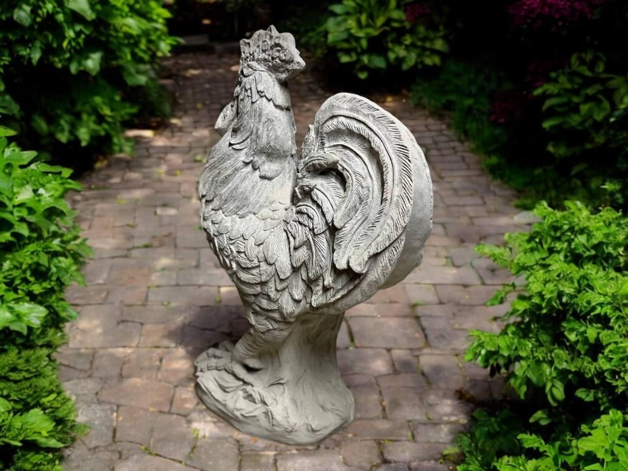 Rooster Farm Bird Concrete Animal Statue Stone Rooster Farmhouse ...