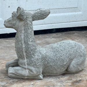 Detailed Deer Concrete Figure Cement Fawn Stone Ornament Forest Animal ...