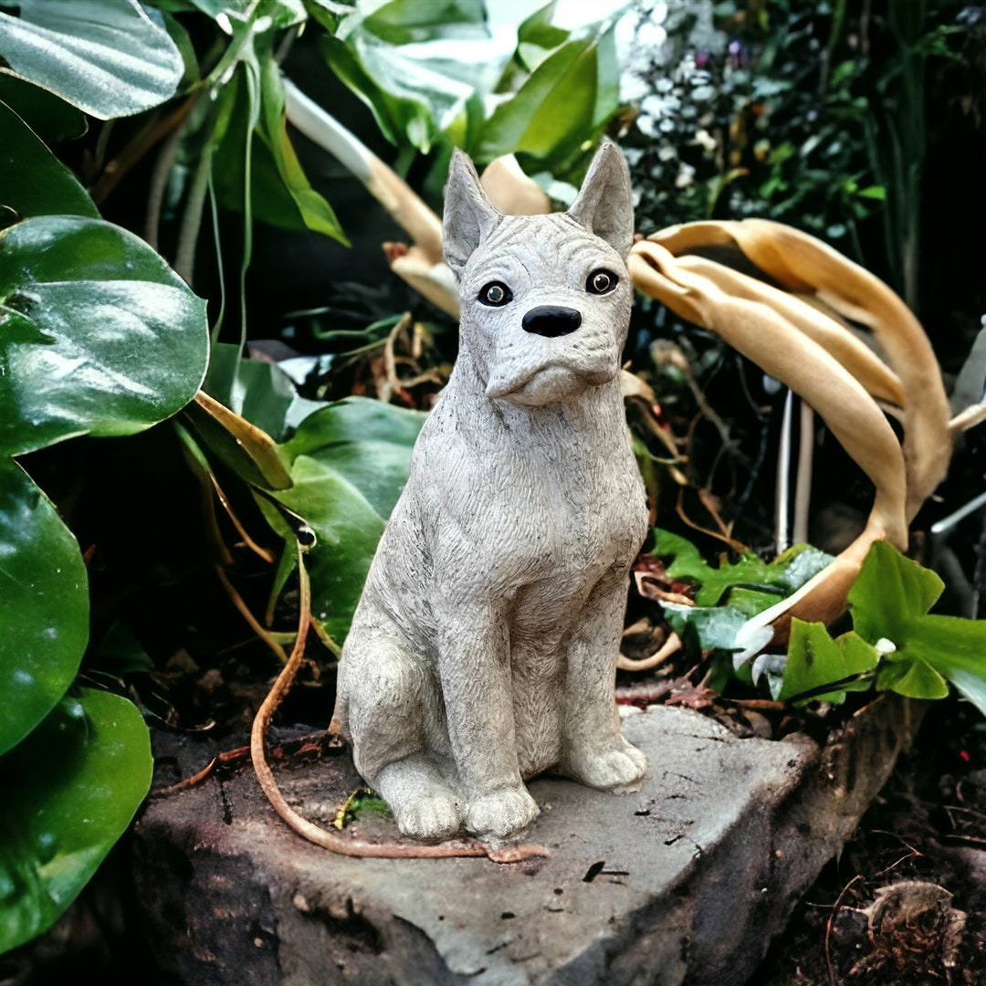 Yard Dog Boxer Statue Outdoor Sitting Boxer Figure Concrete Lawn Pet ...