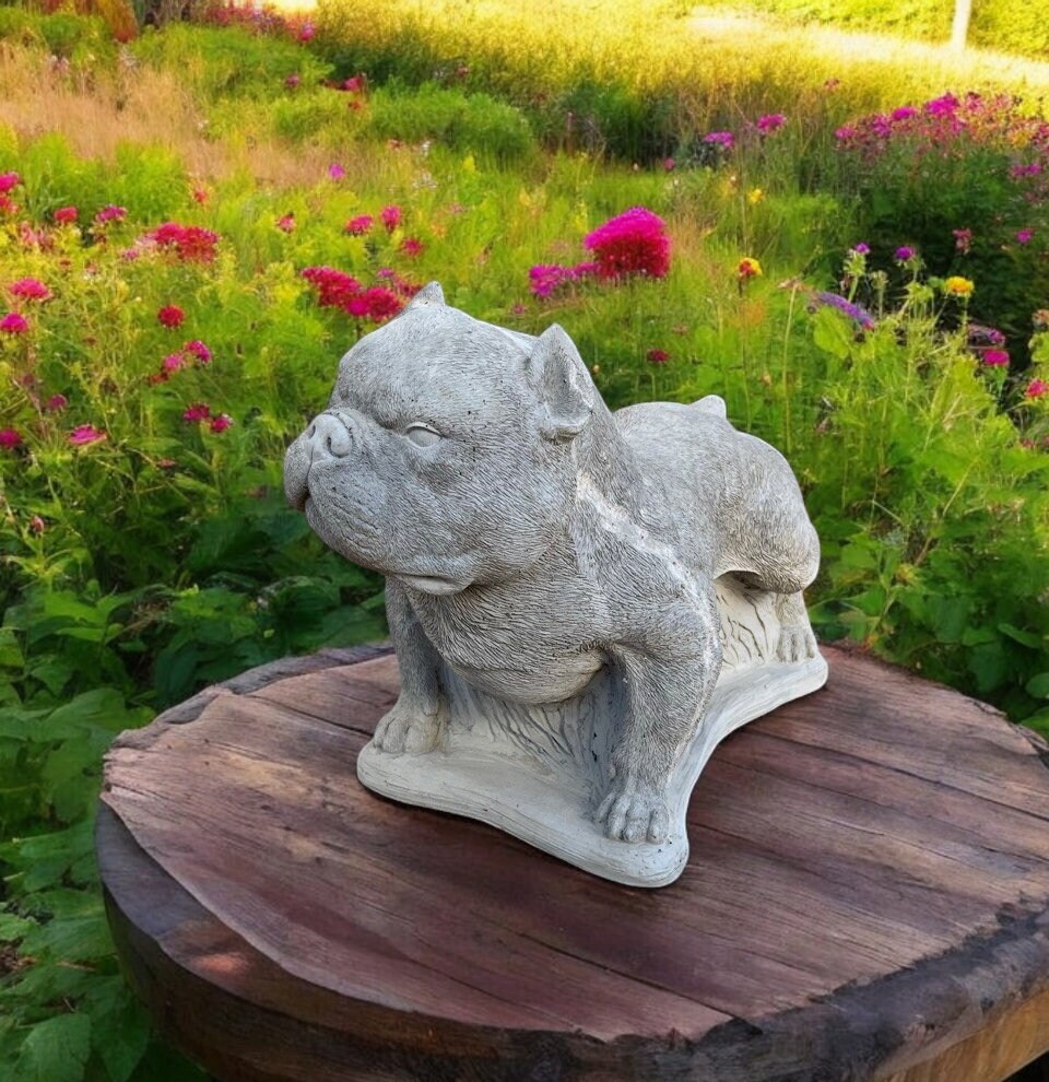 Massive American Bully Figure Concrete Large Pet Statue Garden Dog ...