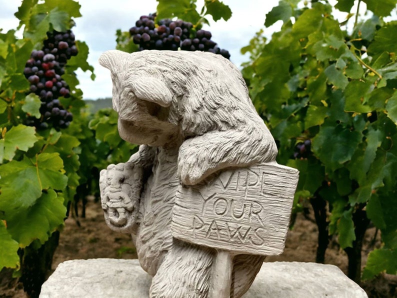Stone Bear Wipe Your Paws Statue Wild Animal Figurine Massive Bear ...