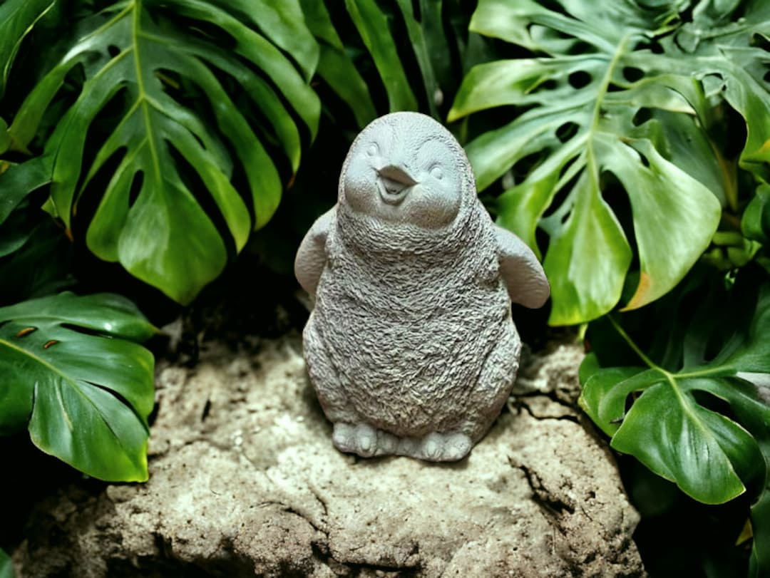 Baby Penguin Sculpture Concrete Winter Animal Statue Outdoor Penguin ...