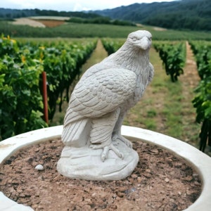 Massive Sitting Eagle Figure Concrete Guardian Bird on Stand Sculpture ...