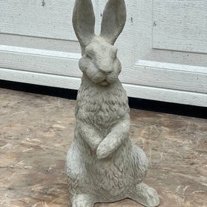 Rabbit Concrete Garden Statue Easter Bunny Decoration Figure Realistic ...