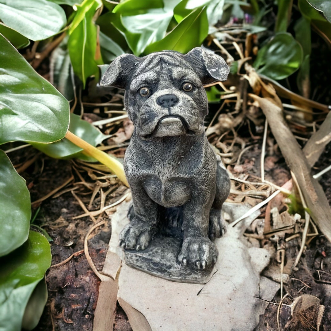 Cement Boxer Dog Figurine Concrete Pet Grave Marker Sculpture Stone ...