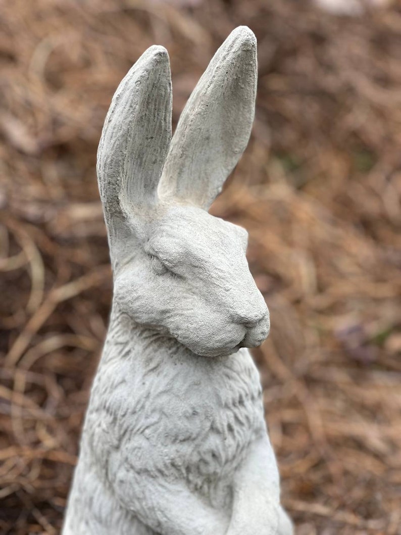 Realistic Rabbit Statue Concrete Bunny Animal Garden Statues Stone ...