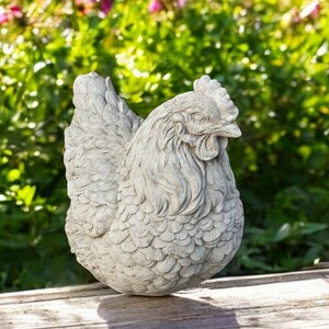 Stone Large Chicken Figure Concrete Farm Hen Statue Outdoor Yard Farm ...