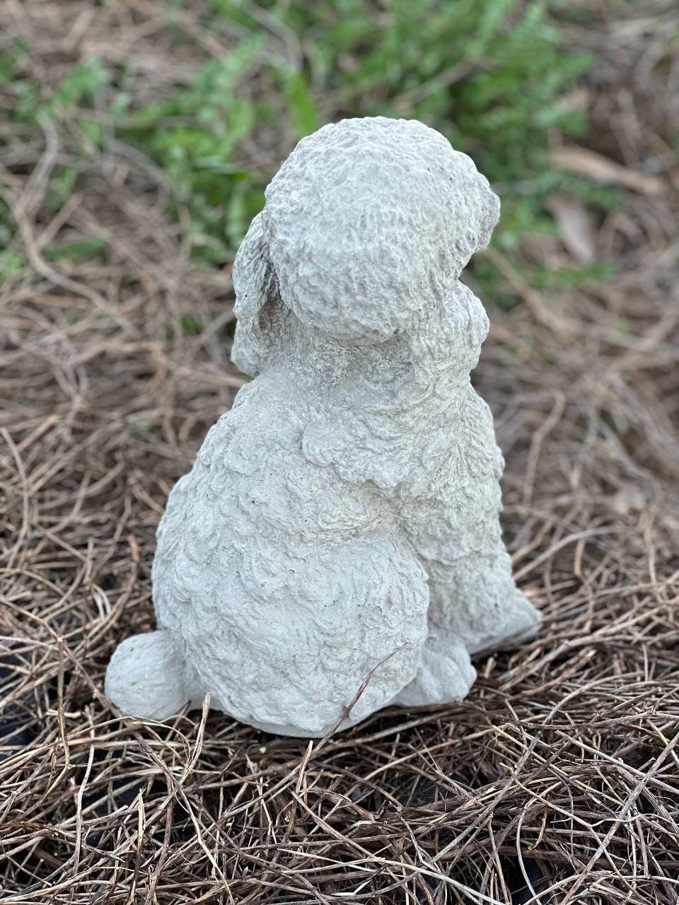 Realistic Poodle Memorial Concrete Dog Figure Cement Garden Pet Decor ...