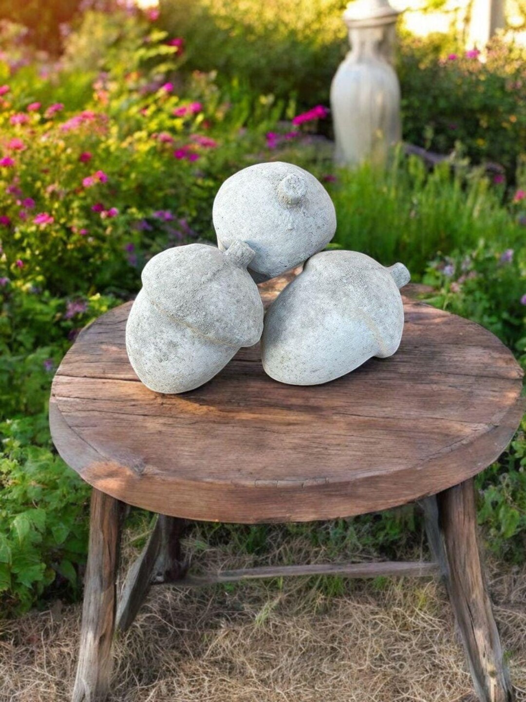 Three Acorns Statues Stone Forest Acorn Outdoor Ornament Acorn Yard Art ...