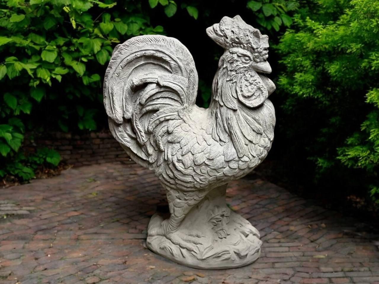 Rooster Farm Bird Concrete Animal Statue Stone Rooster Farmhouse ...
