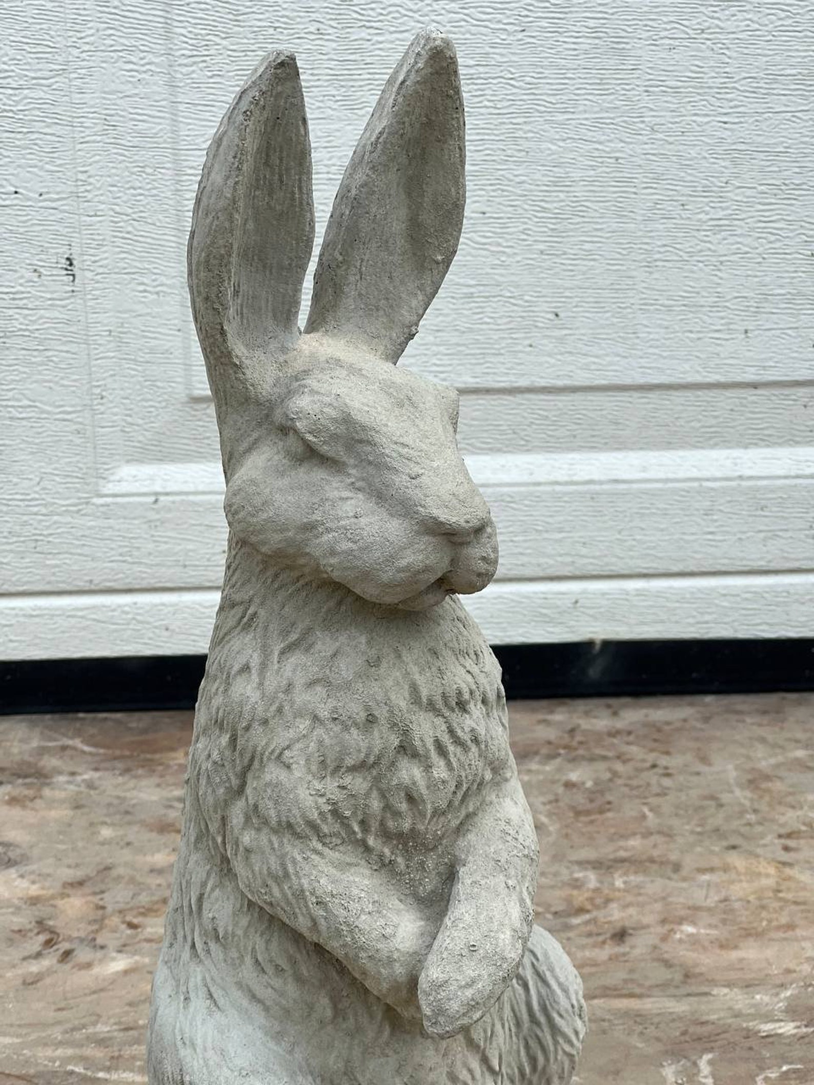 Rabbit Concrete Garden Statue Easter Bunny Decoration Figure Realistic ...