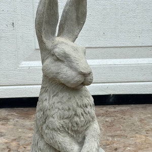 Rabbit Concrete Garden Statue Easter Bunny Decoration Figure Realistic ...