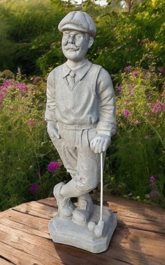 Large Golfer Man Figure Massive Golfist Statue Concrete Golfer Player ...