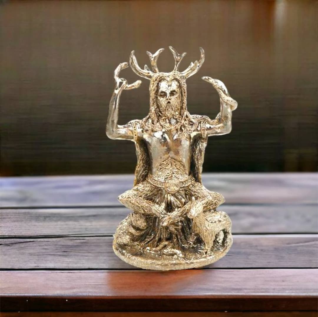 Cernunnos Statue Horned God Celtic Sculpture Cernuno Altar Decor Celtic Mythology Ceramic ...
