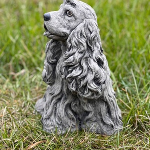 Garden Cocker Spaniel Dog Figure Cement Pet Miniature Concrete Gift for ...