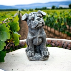 Small Boxer Puppy Statue Concrete Dog Sculpture Stone Pet Memorial ...