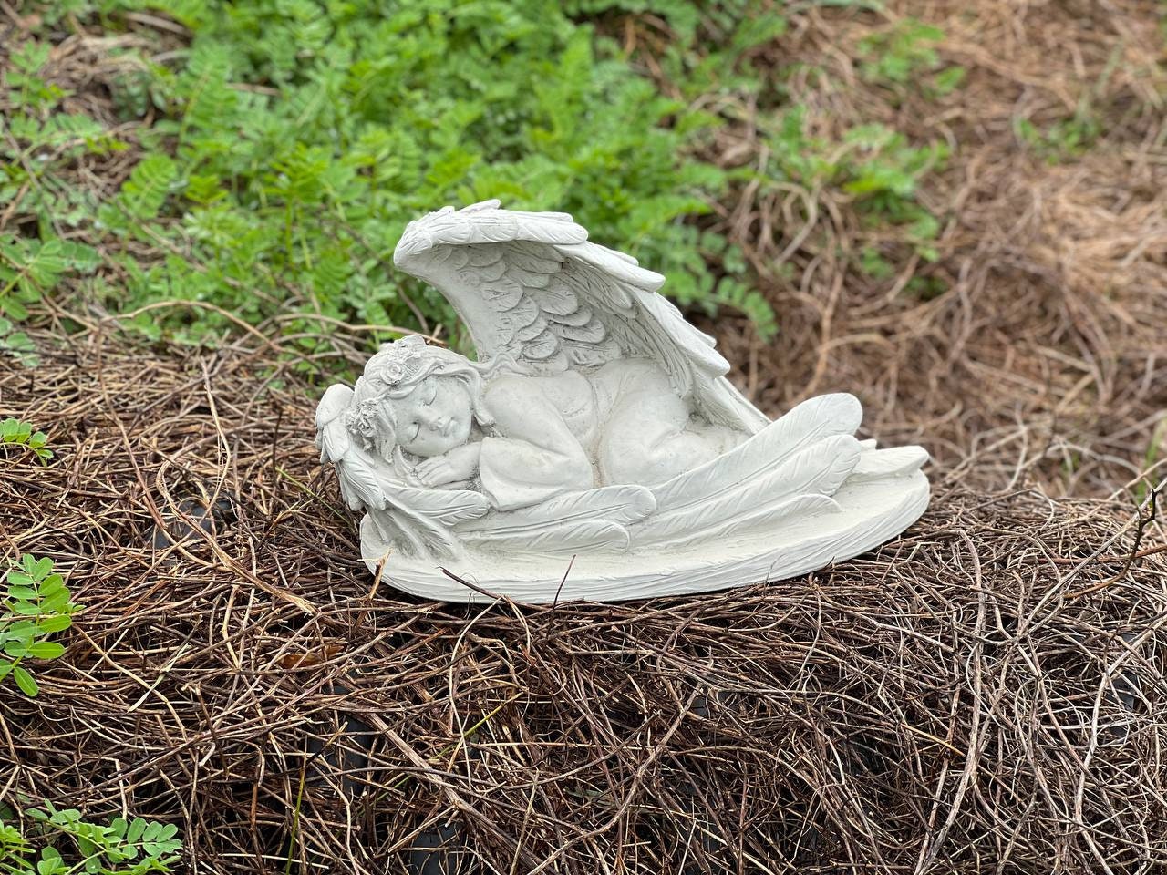 Sleeping Angel Sculpture Cement Angel Garden Decoration Concrete Girl ...