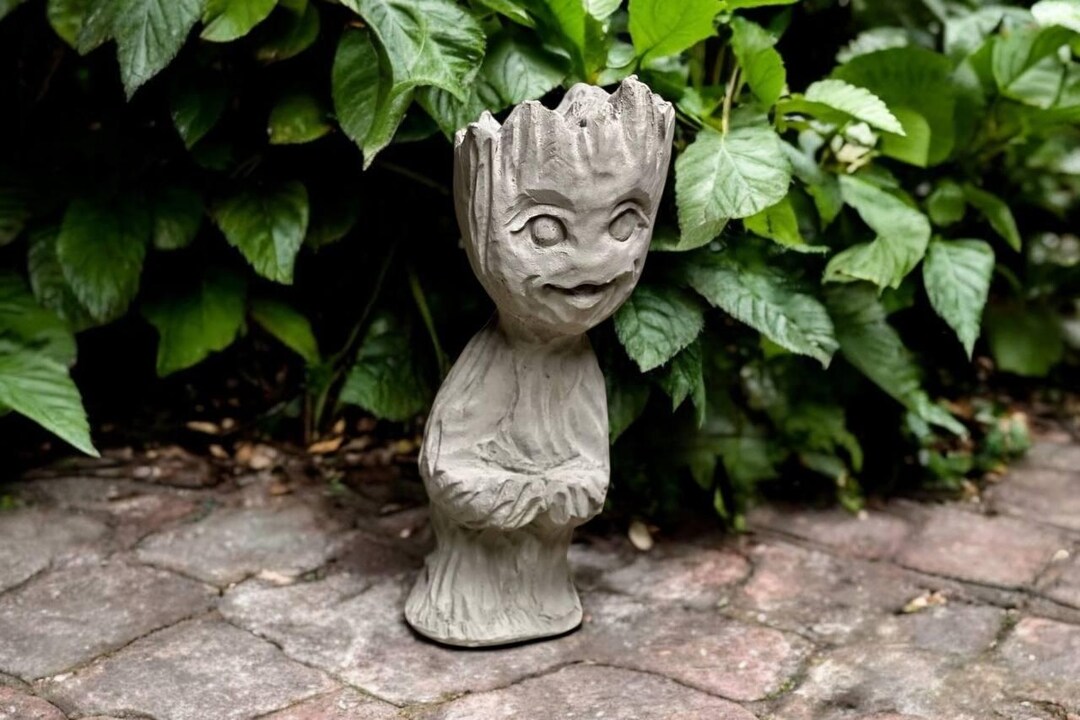 Concrete Groot Figurine Yard Decor Standing Groot Statue Garden ...