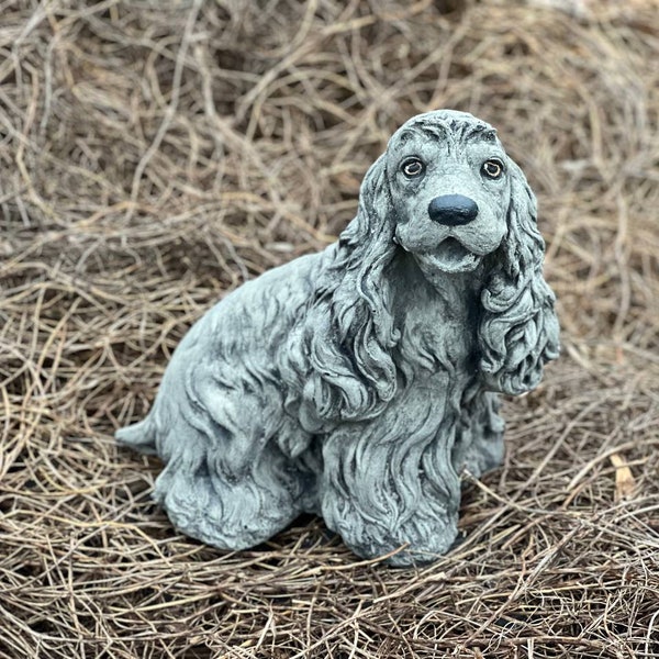 Cocker Spaniel Concrete Figurine - Etsy