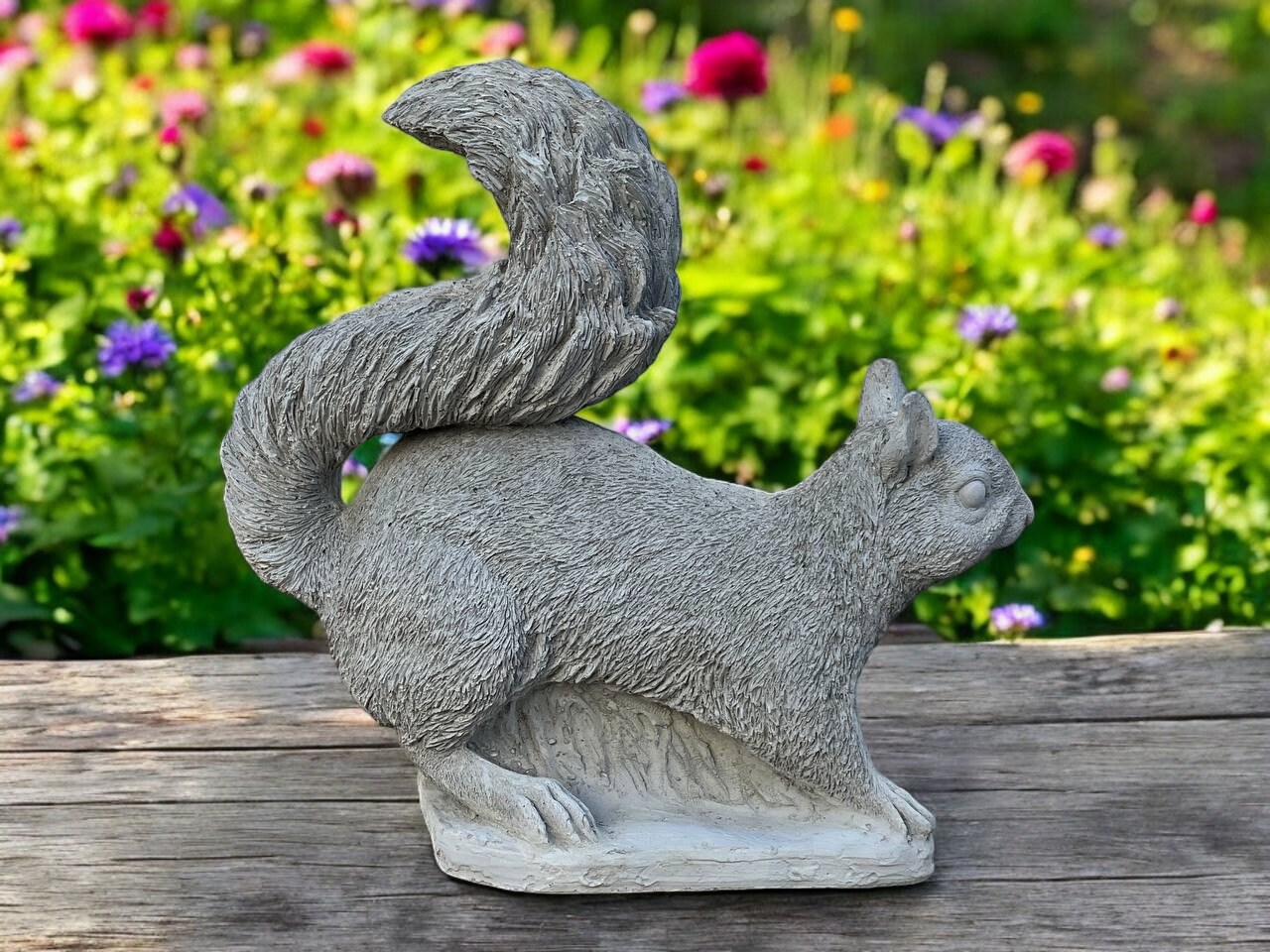 Concrete Squirrel Sculpture Yard Wild Animal Figure Backyard Scampering ...